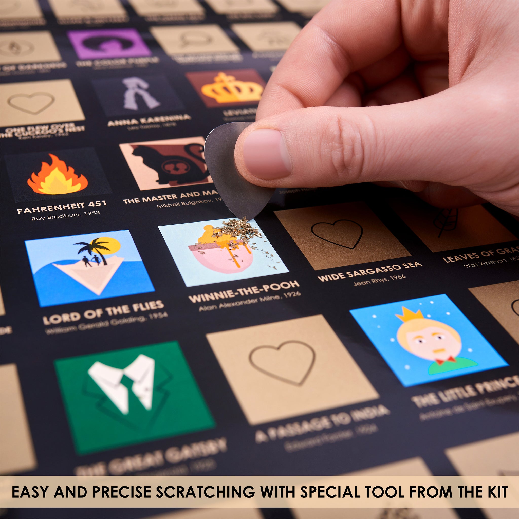 100 Books Scratch off Poster with Scratcher - Easy to Frame 24x16" 100 ...